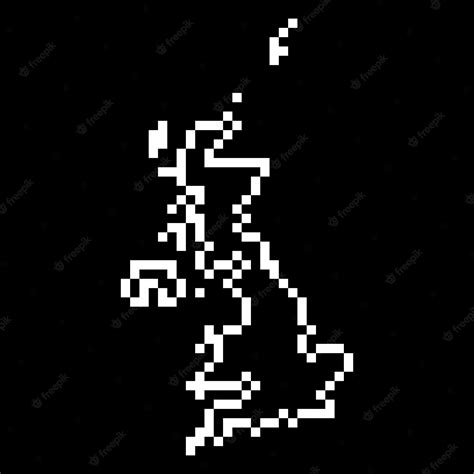 Premium Vector Pixel Map Of Uk Vector Illustration
