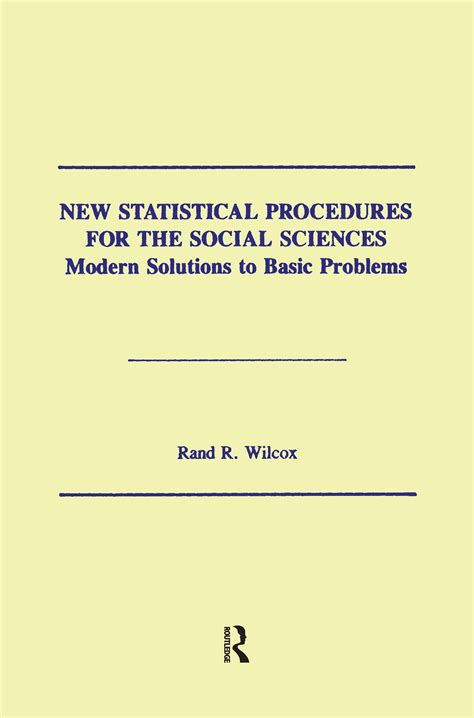 New Statistical Procedures For The Social Sciences Taylor And Francis Group