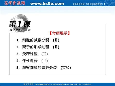 2011年高考生物一轮复习同步课件必修2：第二章 第1节 减数分裂和受精作用 Word文档在线阅读与下载 无忧文档