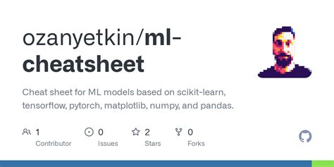 Github Ozanyetkinml Cheatsheet Cheat Sheet For Ml Models Based On