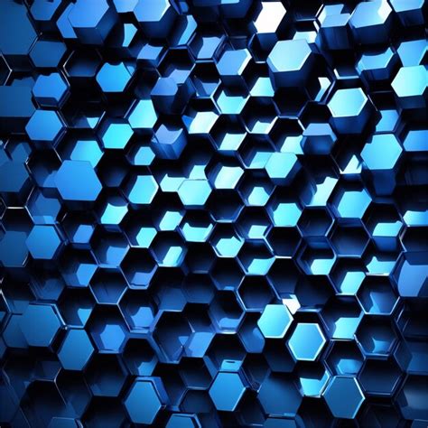 Premium AI Image Beautiful Blue Hexagon Abstract
