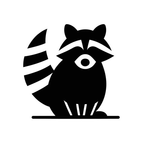 Raccoon Silhouette Black And White Icon Symbol Illustration 43324146