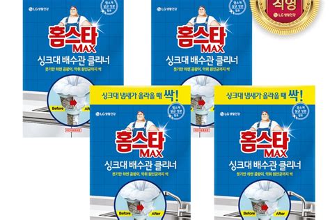 배수구세정제 홈스타 맥스 싱크대 배수관 클리너 X 4개 오늘의집 쇼핑