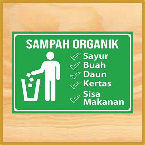 Jual Sticker Vinyl Glossy Label Tempat Sampah Stiker Sampah Organik