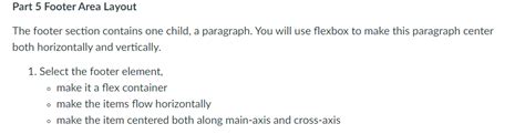 Solved Part Footer Area LayoutThe Footer Section Contains Chegg Com