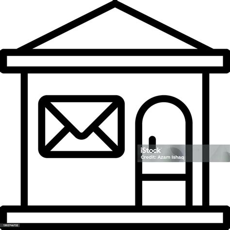우체국 건물 개념 공공 시설 벡터 아이콘 디자인 우편 서비스 물리적으로 엽서 및 소포 표지판 택배 및 배송 서비스 스톡 일러스트 건축에 대한 스톡 벡터 아트 및 기타 이미지