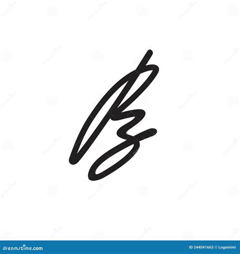 Abstract Letter R Signature Illustration Simple Handwritten Signature Cartoon Vector