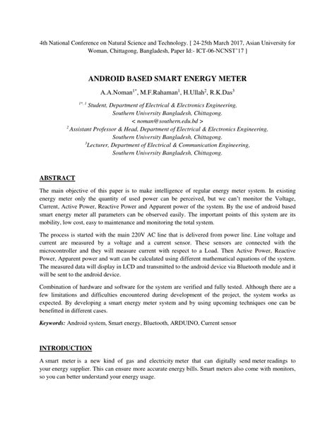 Pdf Android Based Smart Energy Meter