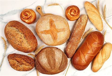 Freshly Baked Whole Grain Homemade Bread Different Types Of Round