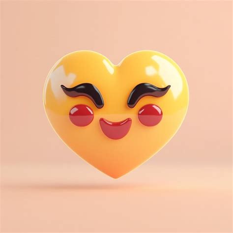 3d Emoji Icon Face With Heart Eyes In Love Illustration Logo Premium