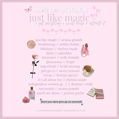Just Like Magic ♡ A Self Concept Playlist Self Concept Concept Self