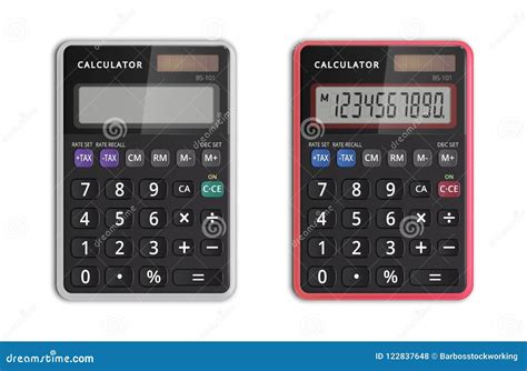 Simple Calculators With Solar Cell Stock Vector Illustration Of