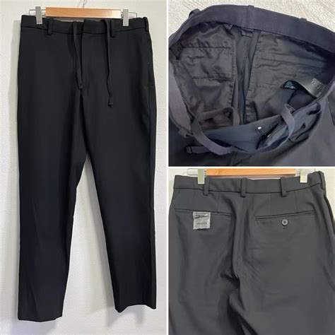 ยูนิโคล่ [2 25] กางเกงผู้ชาย Smart Ankle Pants Wool Like มีเชือกผูกเอว ของแท้ มือสอง สภาพดี