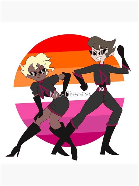 Lesbian Agent One And Two Helluva Boss Poster For Sale By Mrs Disaster Redbubble