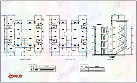 دانلود نقشه مسکونی ، ویلایی ، آپارتمان طرحی طبقه با نما با نمای