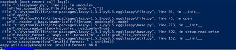 Python Laspy Exception Invalid Format Geographic Information