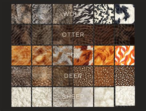 Animal Skin Fur Wool Seamless Patterns 150  Natural And Draw