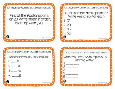 4th Grade Factors Multiples Prime And Composite Task Cards And Math