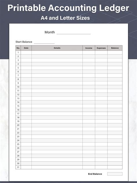 Printable Accounting Ledger Money Tracker And General Ledger Sheets Accounts Receivable Ideal