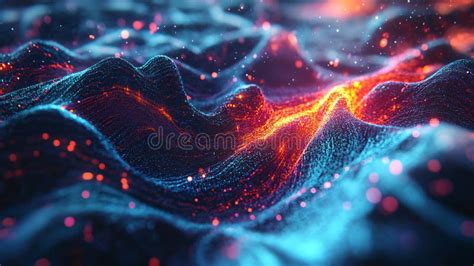 Vibrant Glowing Neural Network With Dynamic Connections Abstract Background Stock Illustration