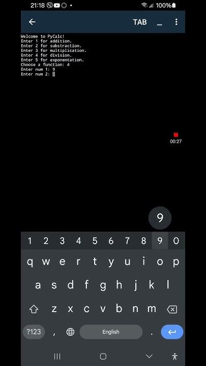 Calculator In Pydroid 3 Python For Android Shorts Python Pydroid3