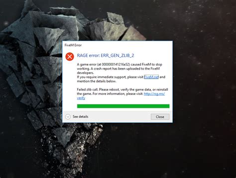 crash rage error err gen zlib 2 fivem client support cfx re community