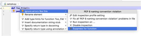 Pycharm How Can I Except Certain Words From Pep8 Naming Convention