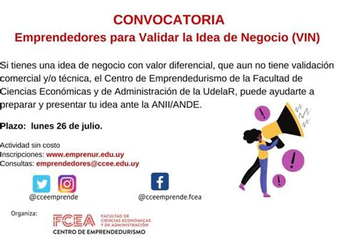 2021 Convocatoria A Emprendedores Para Validar La Idea De Negocio Vin