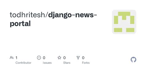 Github Todhriteshdjango News Portal