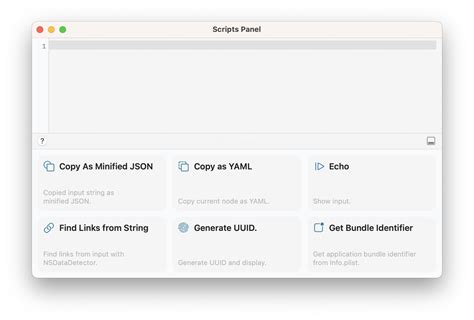 Scripts Panel Ok Json