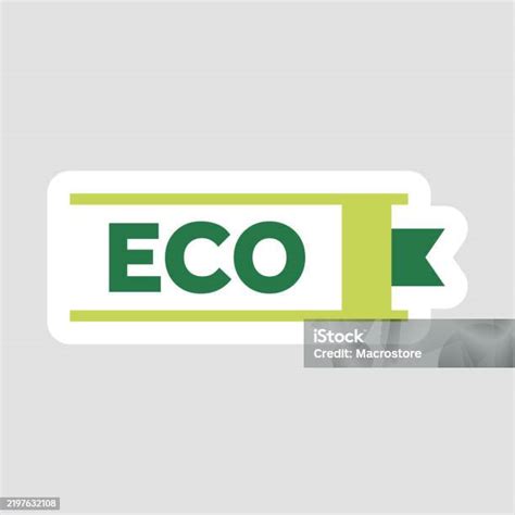 평면 디자인의 친환경 스티커 생태 포장 배지 템플릿입니다 벡터 일러스트 레이 션이 고립되어 있습니다 0명에 대한 스톡 벡터 아트 및 기타 이미지 Istock