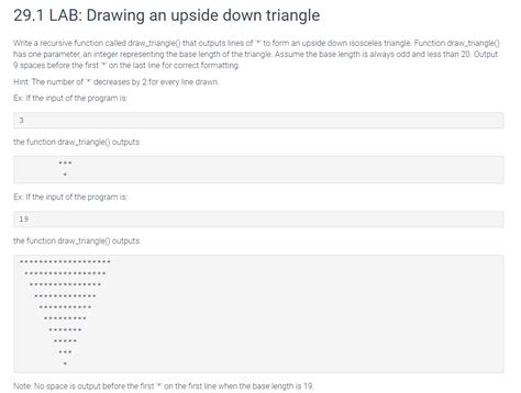 Solved LAB Drawing An Upside Down Triangle Write A Chegg
