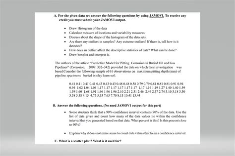 Solved A For The Given Data Set Answer The Following