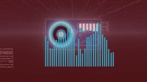 Premium Stock Video Data Visualization Animation With Circular And Bar Graphs Over Digital