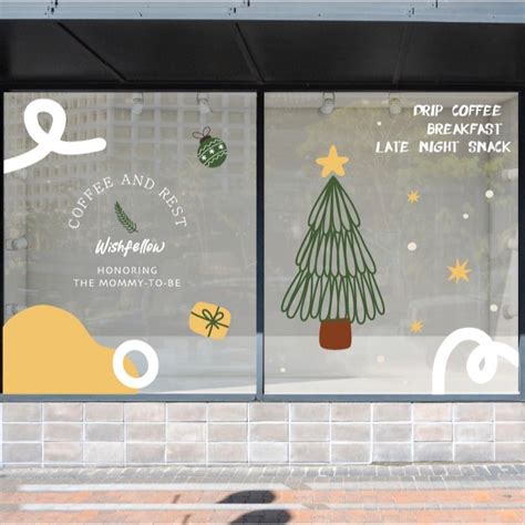 카페 크리스마스 시트지디자인 스티커·봉투·초대장 포트폴리오 크몽