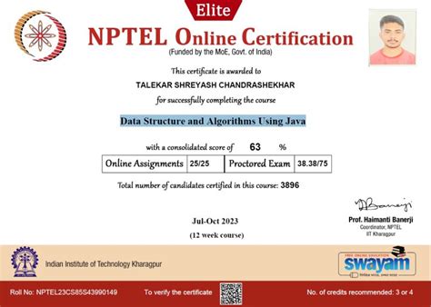 Datastructure Algorithms Java Nptelcertification Eliteachievement Continuouslearning
