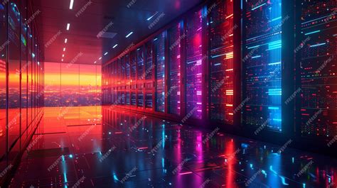 Premium Photo Big Database Servers Connection With Fiber Optic Cable Internet