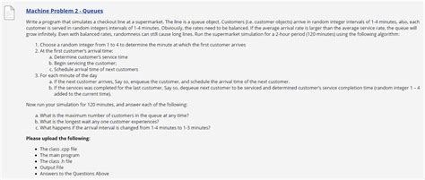 Machine Problem 2 Queues Write A Program That