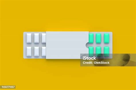 물집 팩에 껌을 씹습니다 민트 풍선 껌 평면도 3d 렌더링 3차원 형태에 대한 스톡 사진 및 기타 이미지 3차원 형태 기포