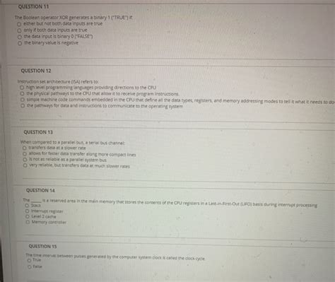 Solved QUESTION The Boolean Operator XOR Generates A Chegg Com