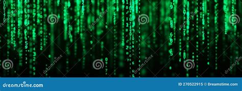 Digital Background Green Matrix Coding Or Hacking Concept Flow Of Random Numbers 3d Rendering