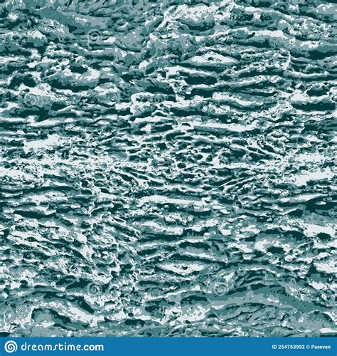 Seamless Pattern Of Sea Waves And Foam Stock Vector Illustration Of Pattern Granite 254753992