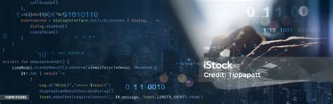 Digital Technology Software Development Concept Coding Programmer Software Engineer Working On
