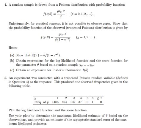 A Random Sample Is Drawn From A Poisson Chegg