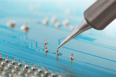 Soldering Of Electronic Circuit Board With Electronic Components Soldering Station Engineers