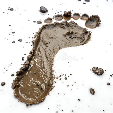 Footprint In Wet Mud Isolated On White Background Stock Illustration Illustration Of Nature