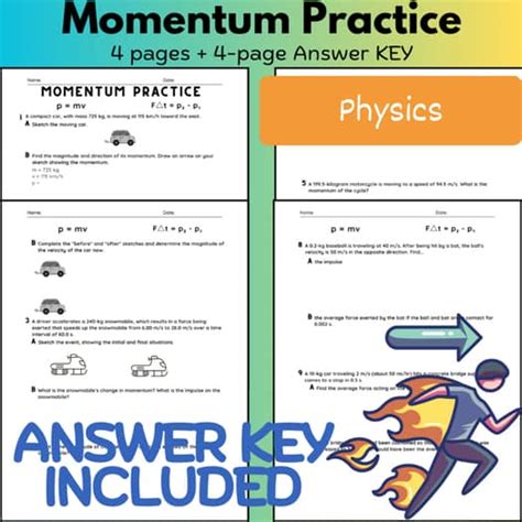 Momentum And Impulse Practice Problems For Physics With Answer Key