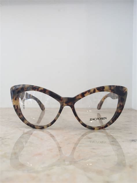 Zac Posen Retro Glam Chunky Tortoise Cat Eye Glasses Frames Fashion