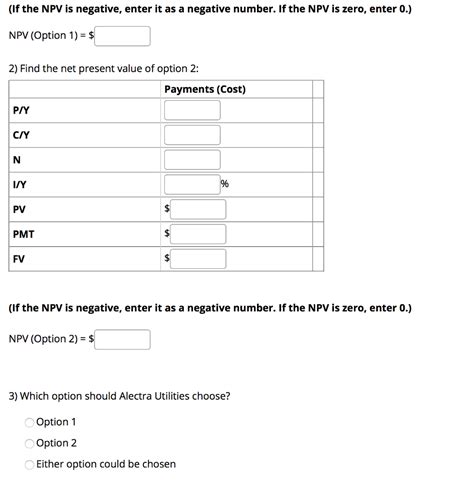If The NPV Is Negative Enter It As A Negative Chegg Com