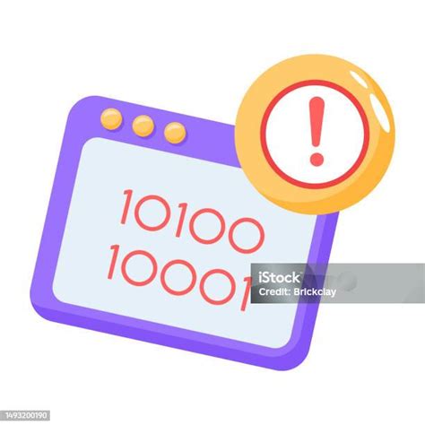 Coding Error Stock Illustration Download Image Now Binary Code Danger Flat Design Istock